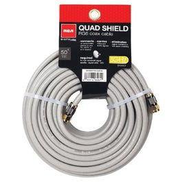 RG6 Coaxial Cable, 18 AWG Gray Quad Shield, 50-Ft. - Milford, MI ...